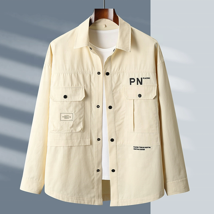 Wholesale Men's Cargo Jacket Spring And Autumn Fashion Loose Large Size ...