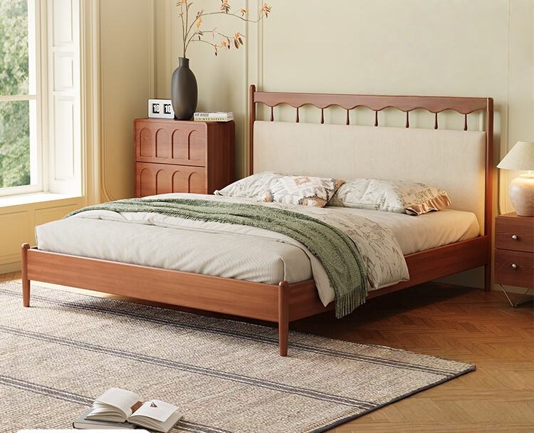 Roman-American Style Queen Bed Upholstered Headboard | Modern Bedroom ...
