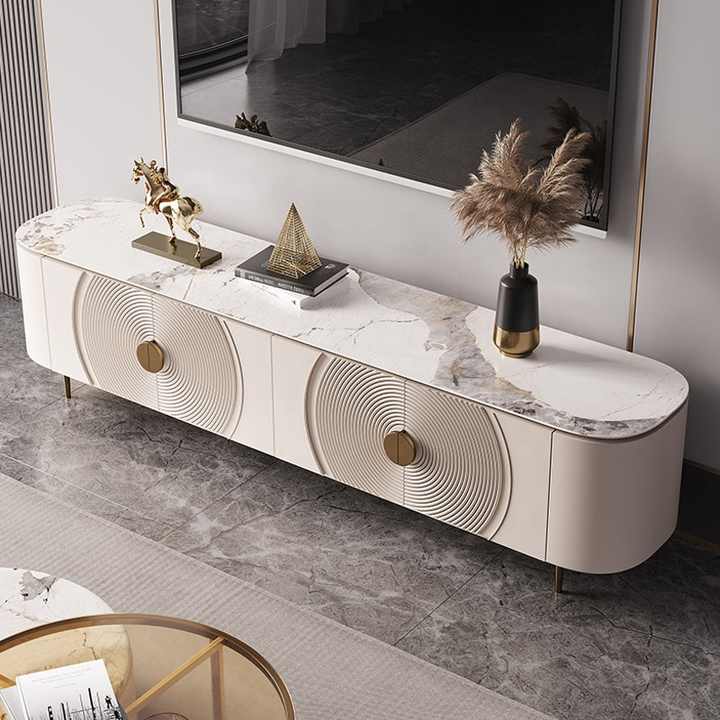 NOVA TV Stand - Luxury Marble & Wood Entertainment Center
