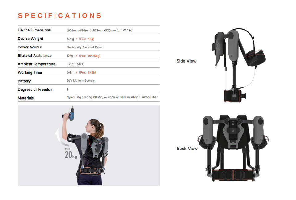 FIT-U Intelligent Electric Upper Body Exoskeleton Robot 8 Hours Battery ...