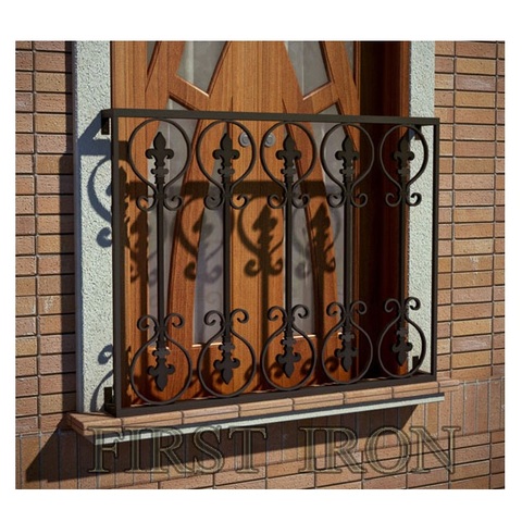 Simple Forged Iron Window Railing Design - Juliette Iron Railings