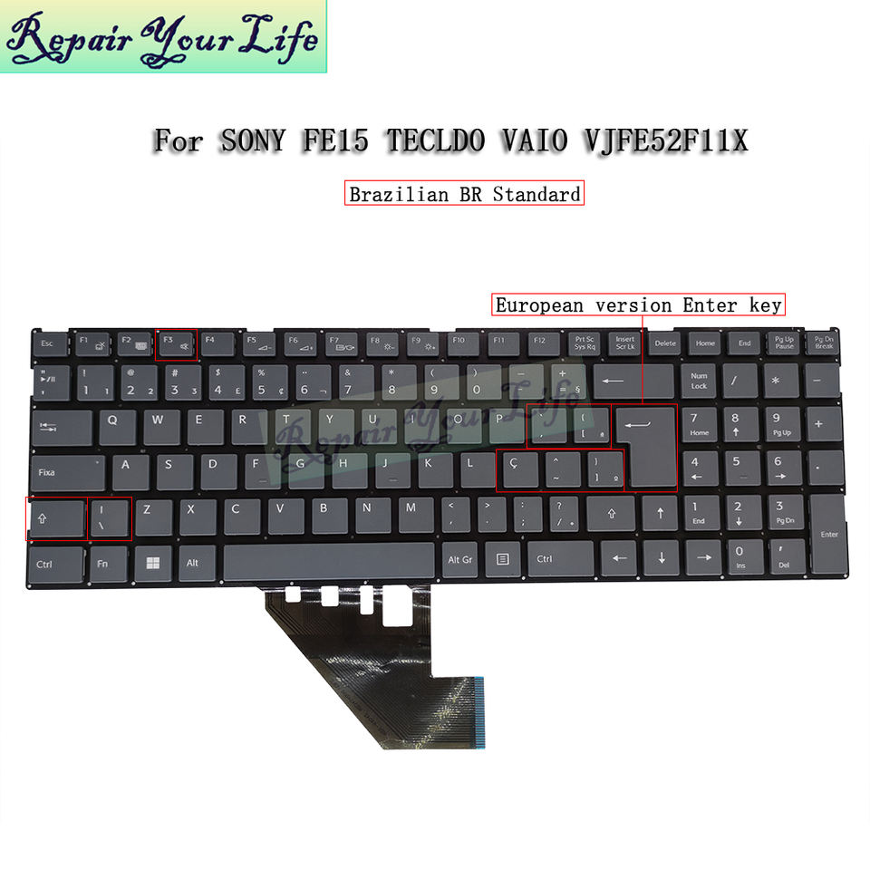 BR Brazilian New No Bacnlit Laptop Keyboard for SONY FE15 TECLDO VAIO ...