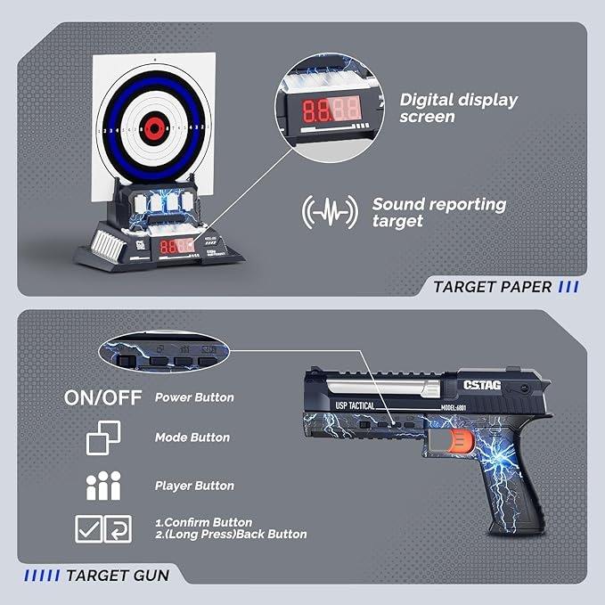 AI Smart Target Shooting Gun Set Wiht Electronic Voice Scoring Digital ...
