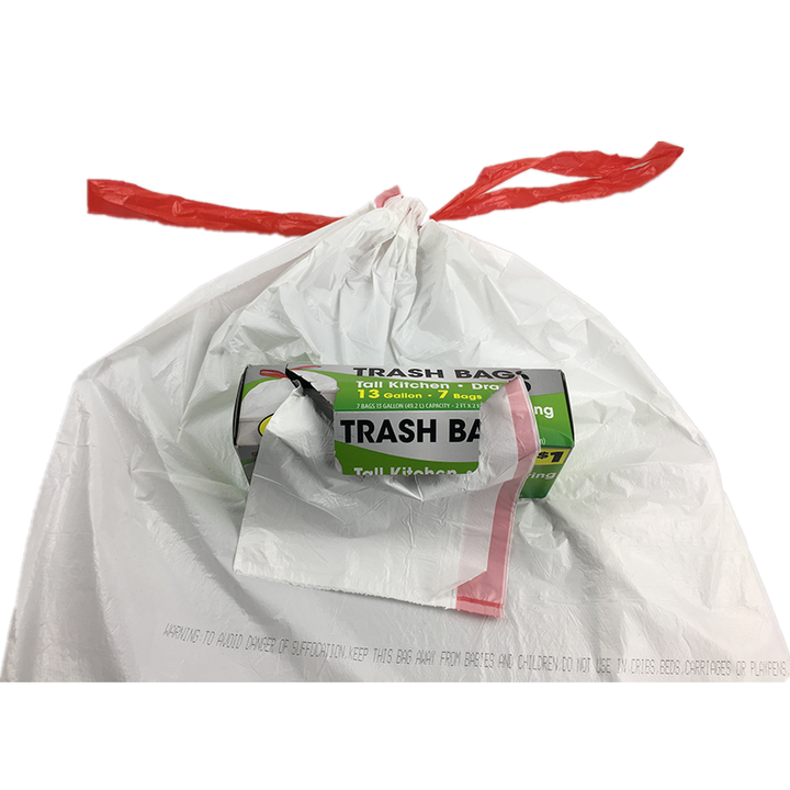 100% Biodegradable Plastic Drawstring Trash Bags Custom Size 13-30 ...