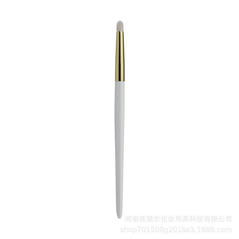 Custom Logo Tapered Point Detail Makeup Brush Luxury Cream White Handle ...