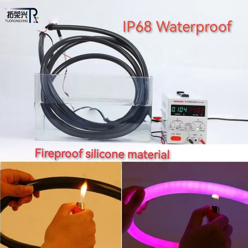 Black 360 Rgb DMX512 SPI Led Silicone Tube Neon Flex Nightclub Lights ...