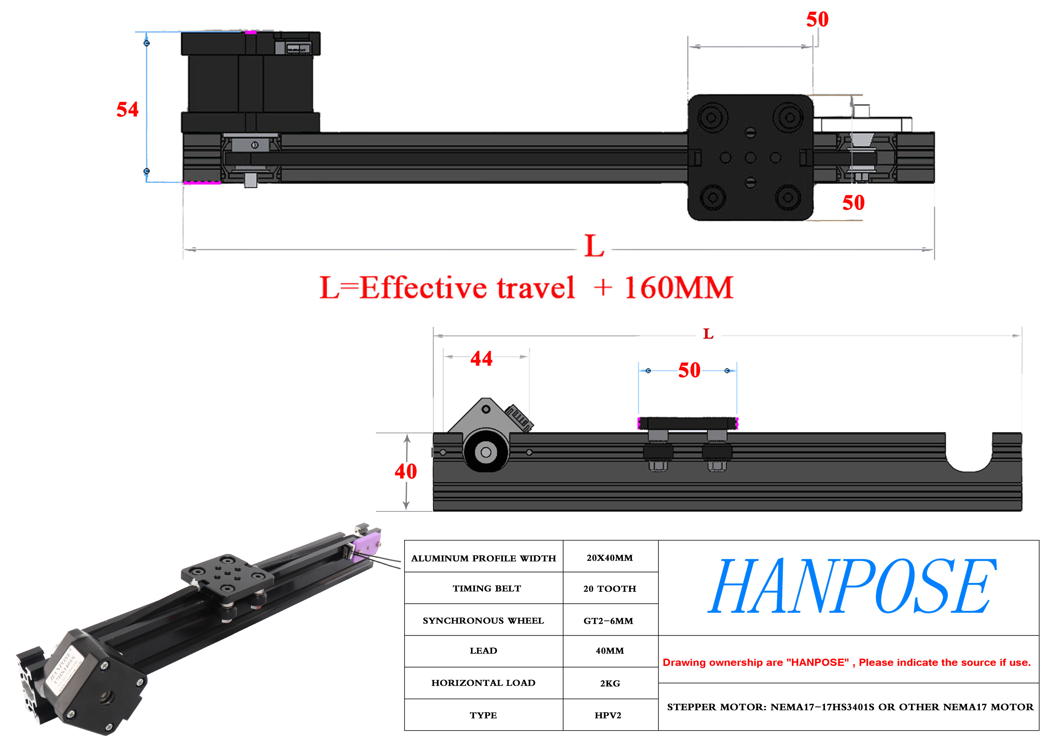 Hướng Dẫn Tuyến Tính Hpv2 Mô-đun Chuyển Động Nema17 Động Cơ Bước Chiều ...