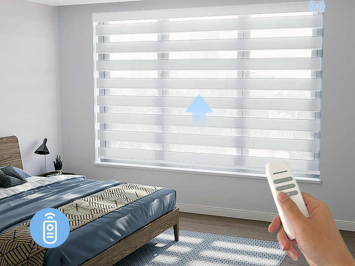 Remote-Controlled Motorized Indoor Window Blinds Automatic Cordless ...