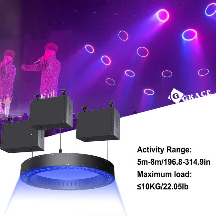Igracelite Kinetic DMX Winch LED Circle Ring Stage Light Beam Dj Party ...