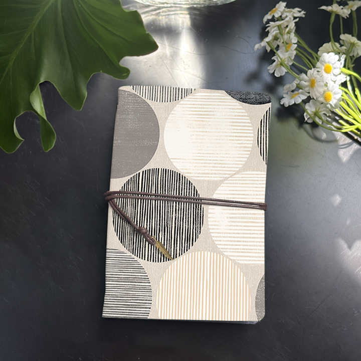Custom Leather Bound A6 Planner Binder With Tether Closure & 80 Sheets