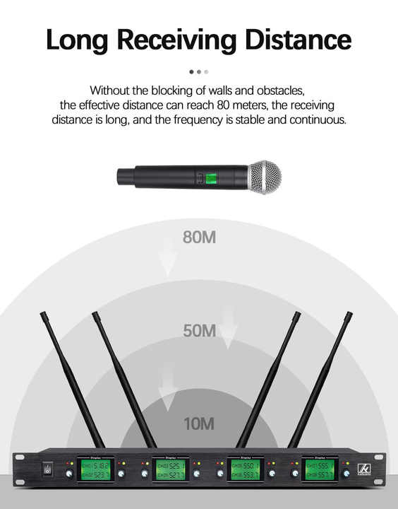 8 Channel Wireless Microphone - Professional UHF System