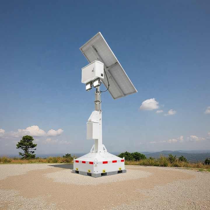 Off-Grid Mini Solar CCTV Tower Security Mobile Solar Surveillance Tower ...