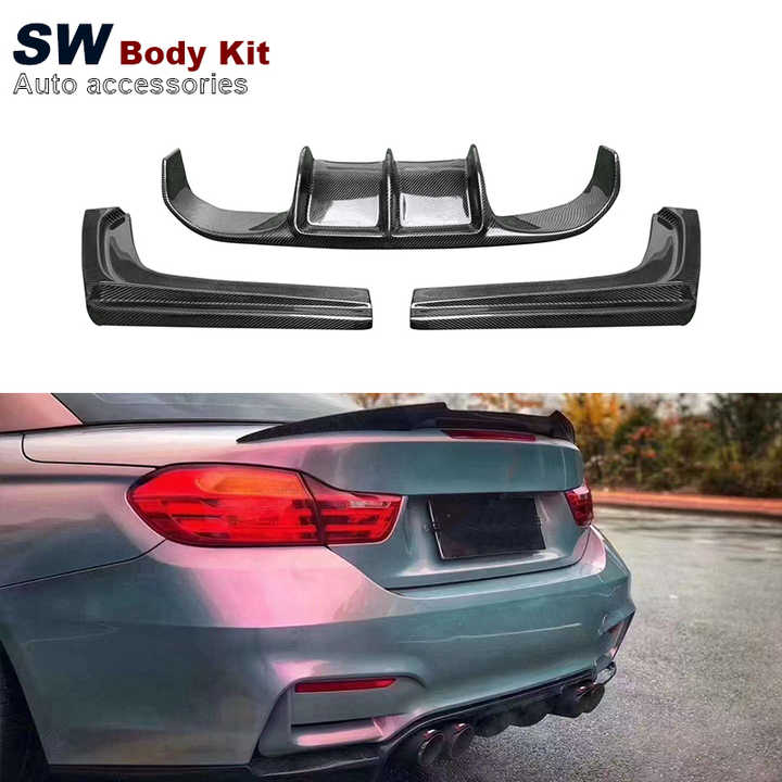 V Style Carbon Fiber Rear Diffuser for BMW 4 Series F32 F33 F36 Upgrade ...