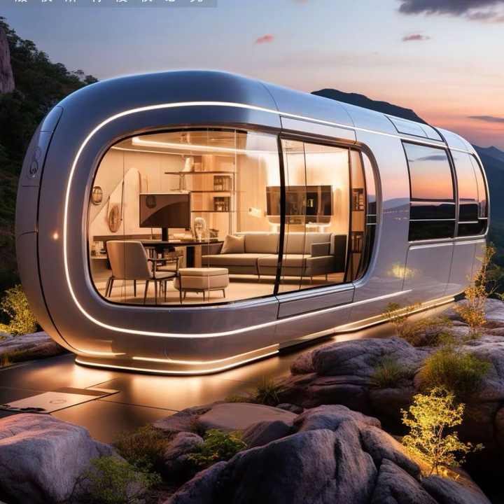 Eco-friendly Capsule House with Solar Panels - Sustainable Living