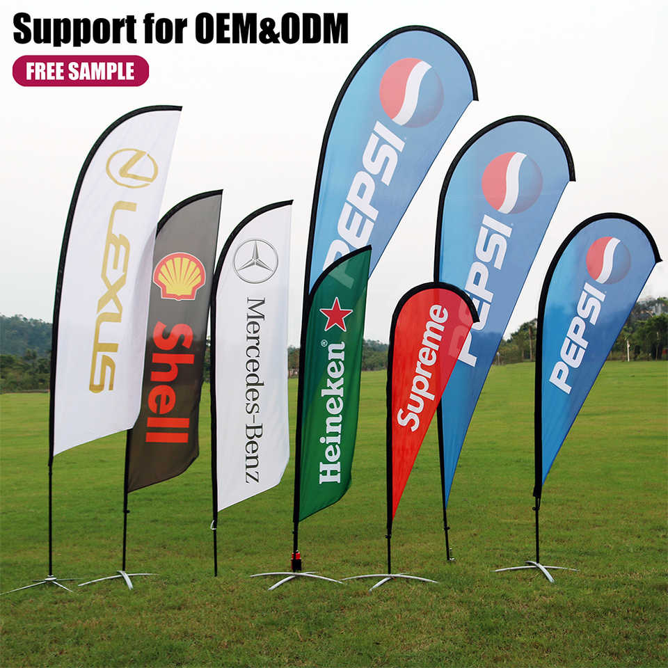 Custom Beach Feather Flags - Durable Polyester Outdoor Ads