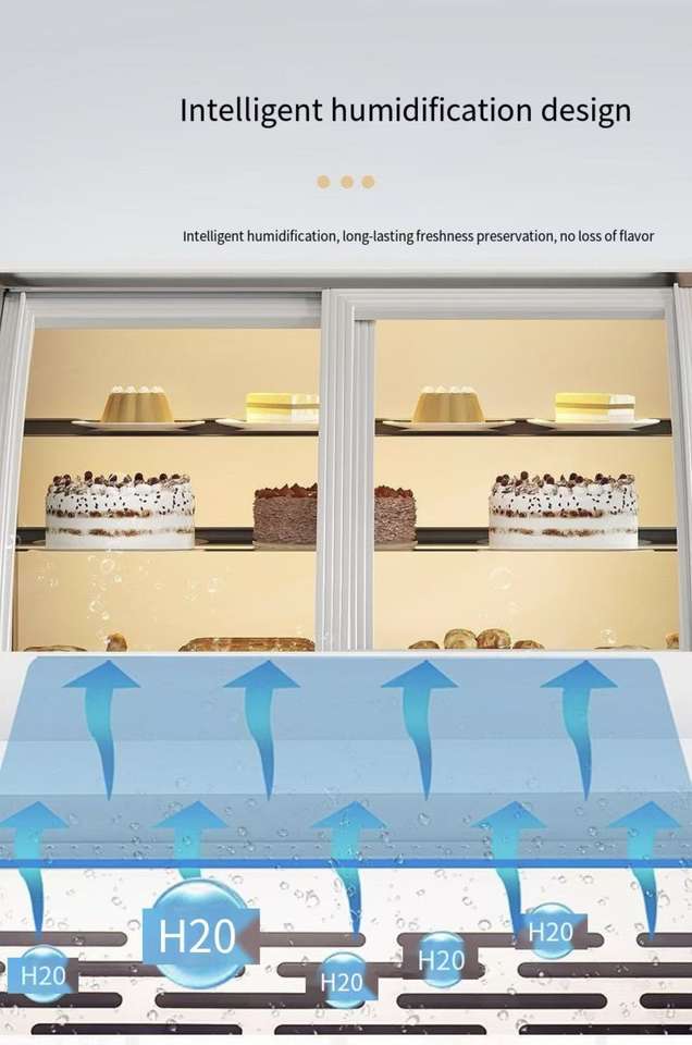 Curved Glass Pastry Display Chiller Supermarket Cake Refrigerated ...