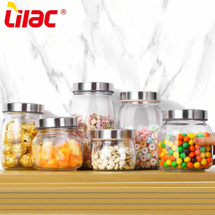 Lilac BSCI SGS LFGB 550ml 800ml 1000ml 1500ml Glass Container Spice Sauc Airtight Glass Jar with ...