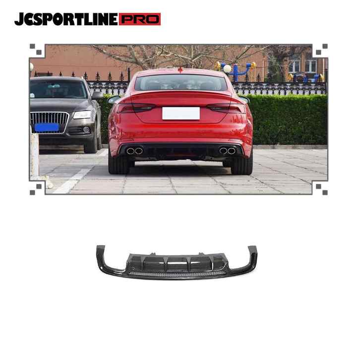 Carbon Fiber Rear Diffuser Fin Bumper Lip Splitter Spoiler for Audi A5 ...