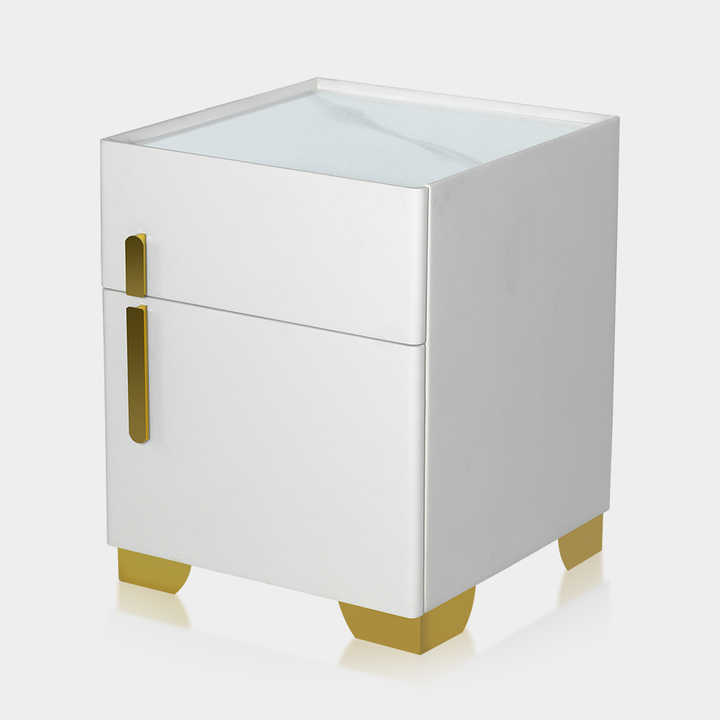 Luxury Leather Night Stand Bedside Table with Hidden Safe ...