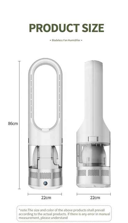 2-in-1 Smart Home Appliance Humidifier Mist Fan Air Cooler Bladeless ...