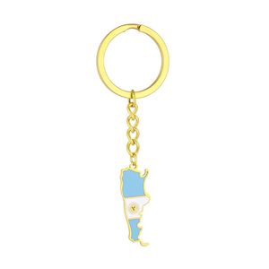 Argentina Keychain - Enamel Map Design Stainless Steel