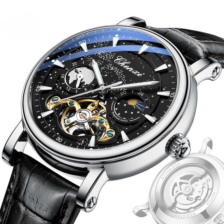 Customized Brand Logo See Through Face Automatic Skeleton WristwatchTop ...