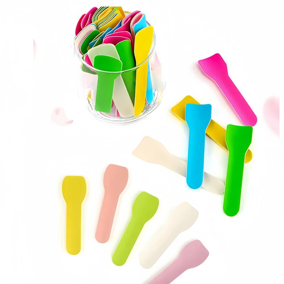 Custom Logo Disposable Paper Dessert Spoon Compostable Ice Cream Spoon ...