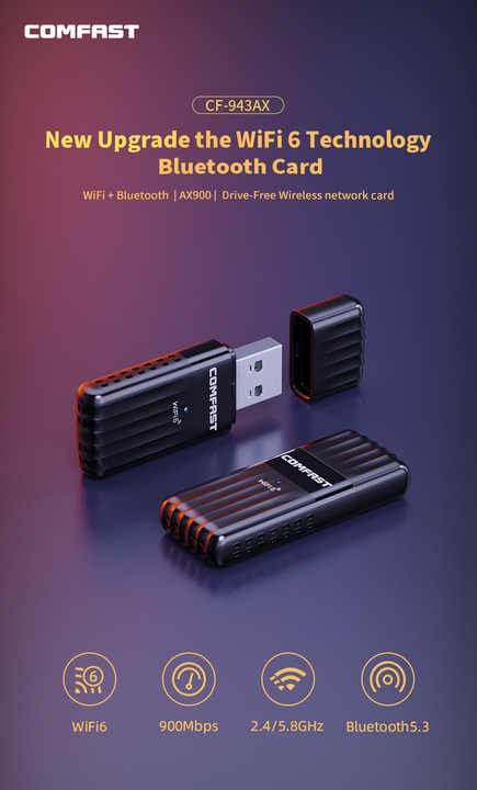 COMFAST RTL8851BU - 900mbps Wifi6 Bluetooth 5.3 Adapter