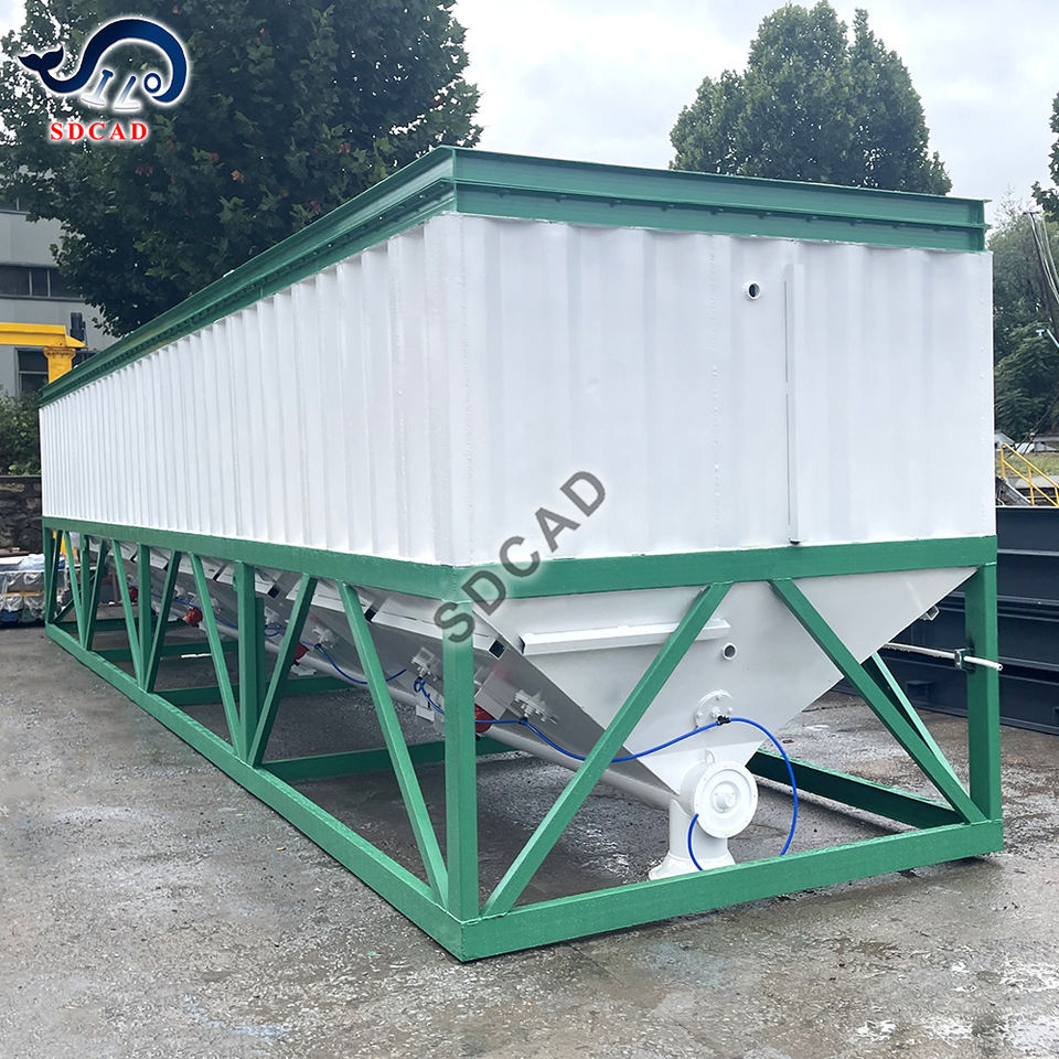 50 Ton Horizontal Cement Silo for Concrete Batching Plant Steel Storage ...