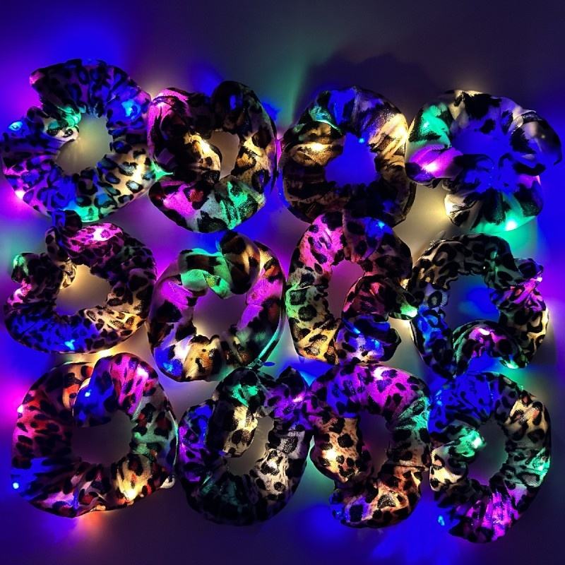Party Light up Led Glow Luminous Scrunchies Hair Tie Hairband Luminous ...