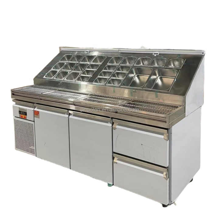 Restaurant Topping Pizza Salad Bar Counter Refrigerator Prep Table ...