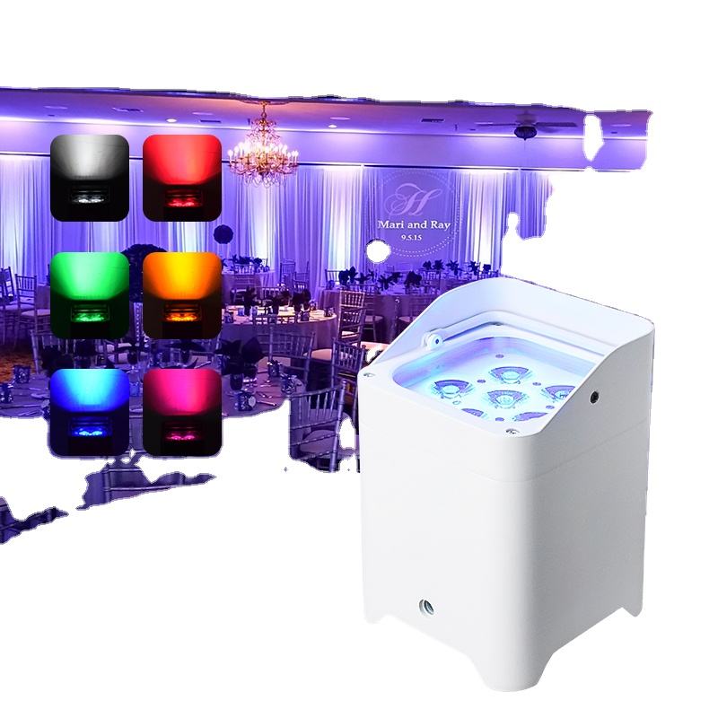 2025 New Hengyu Battery Powered up Light 6*18w Rgbwa Uv 6in1 Wireless ...