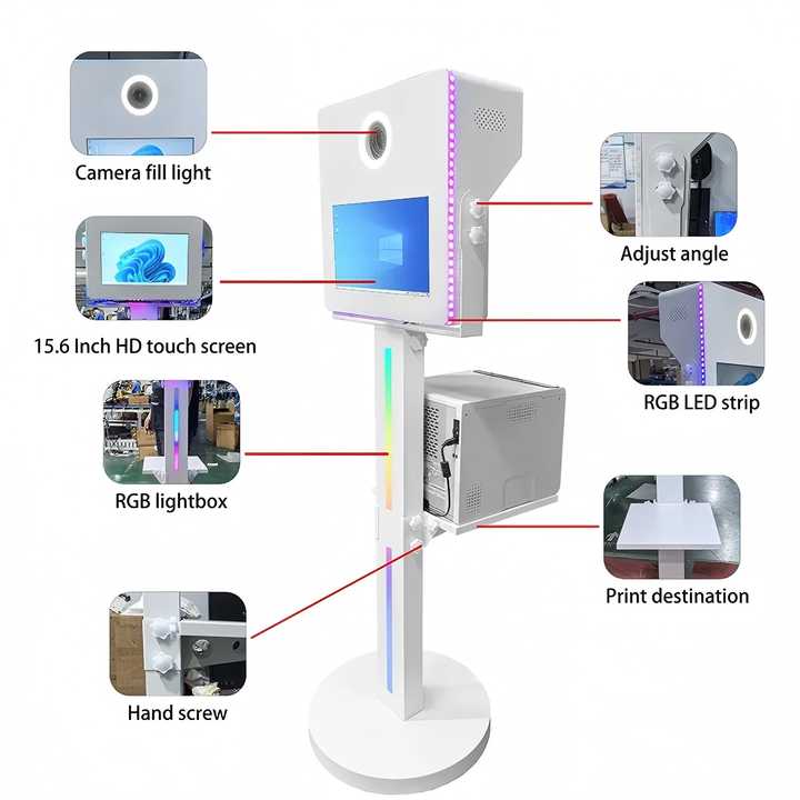Square Camera-style Photo Booth 15.6 Inches Led Frame Enclosure for ...