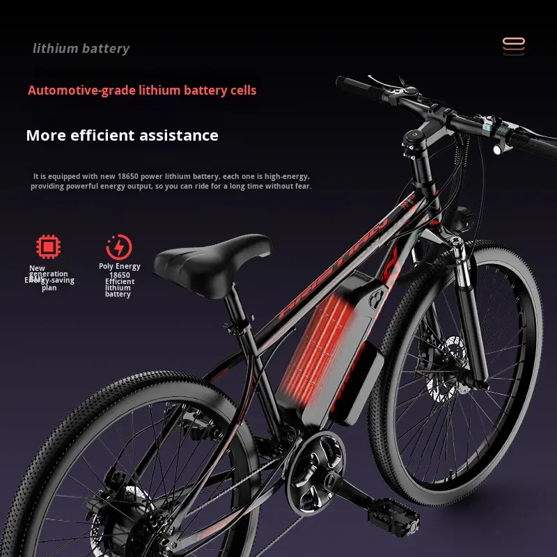 26インチ ブラック＆レッド電動マウンテンEバイク、大人用通勤電動アシスト自転車、リチウムバッテリー電動Eバイク| Alibaba.com
