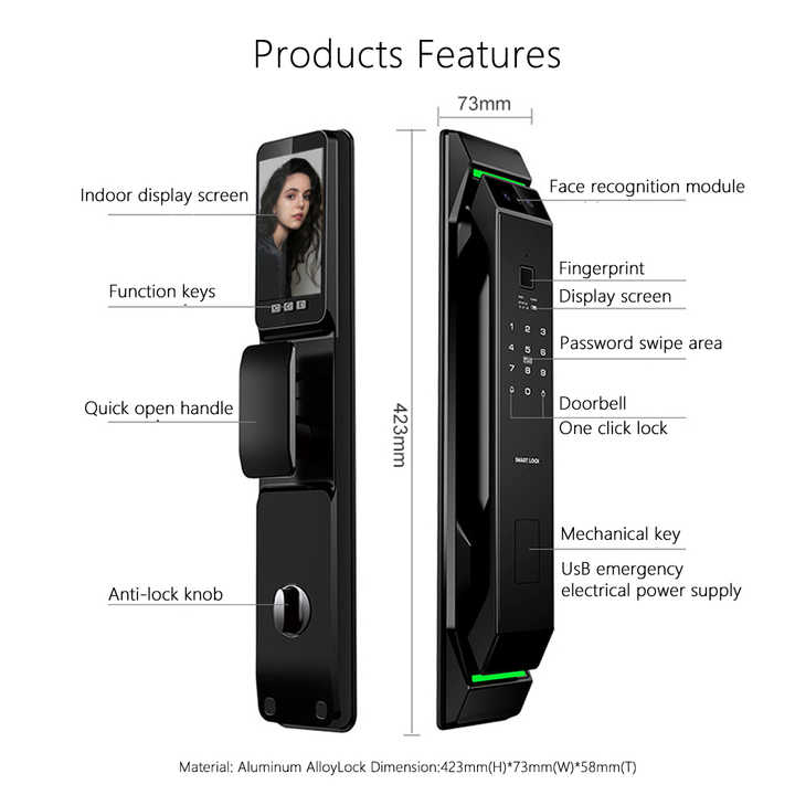 Eseye Outdoor Smart Digital Lock Intelligent Fingerprint Recognition Stainless Steel Zigbee App ...