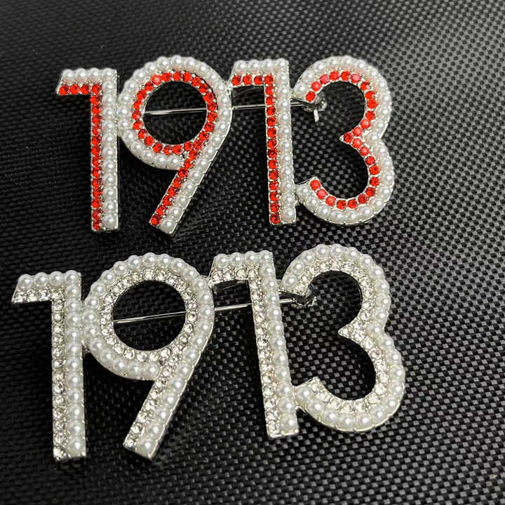 Delta Theta Rhinestone Pearl Brooch For Sigma Sorority & Fraternity ...