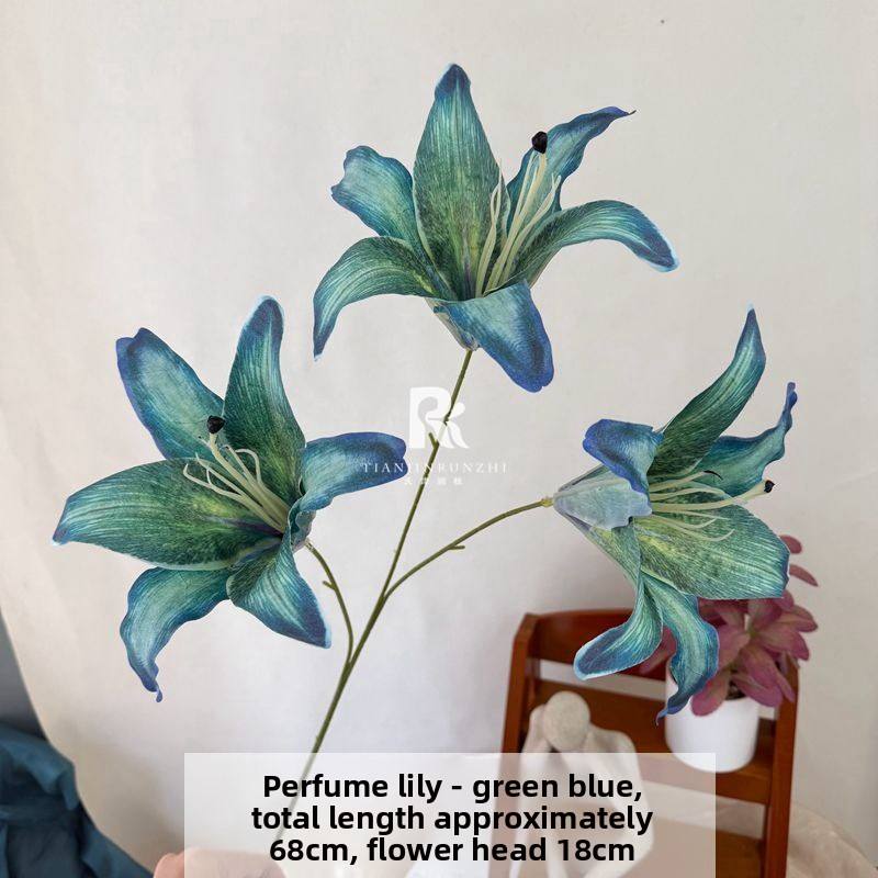 Perfume Lily Plastic Silk Flower Home Photography Decoration Ornaments ...