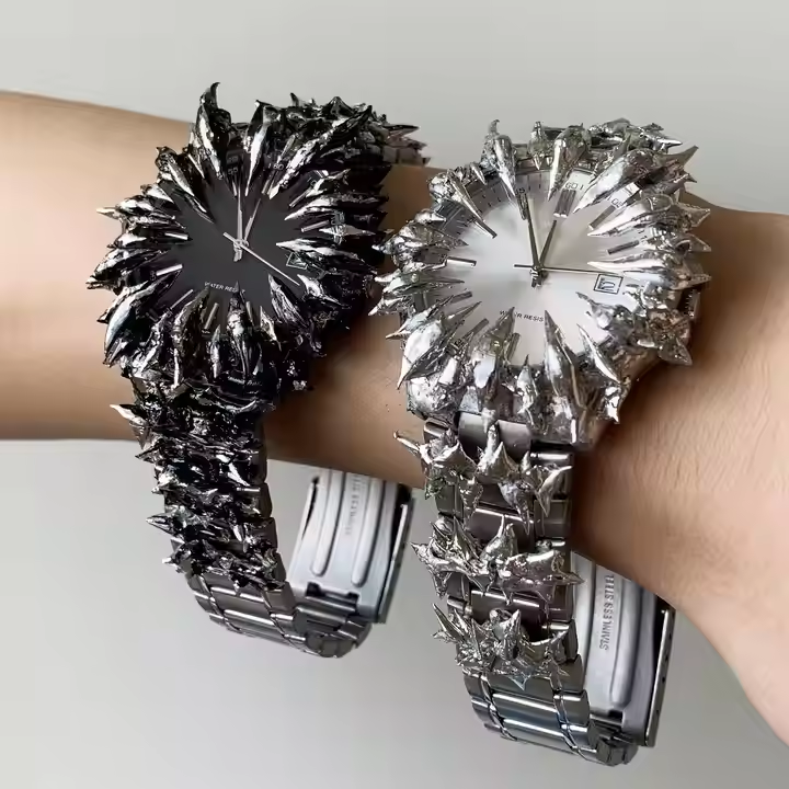 Soldered Goth Processing Custom Design Alabaster Watch