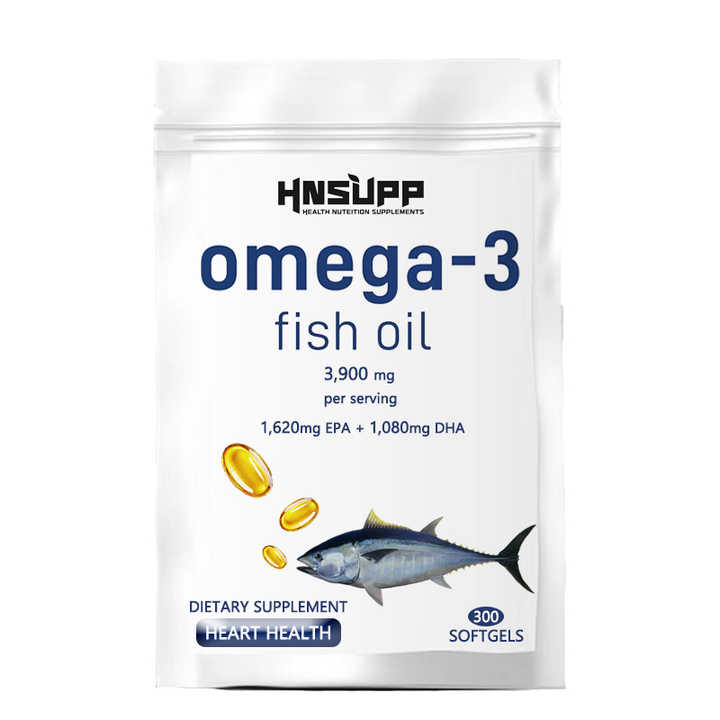 OEM Rapid Release 1000mg Fish Oil Softgel Capsules Lemon Flavored Rich in EPA DHA 300 Capsules ...