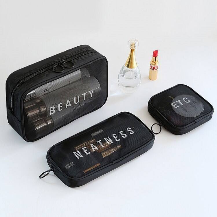 Waterproof Transparent Nylon Mesh Custom logo Small Large Travel Kits ...