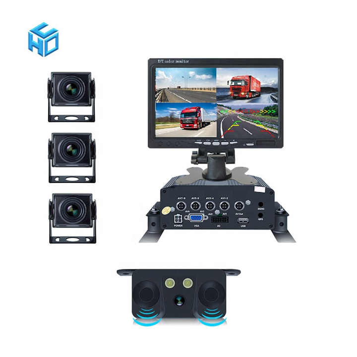 24V Black Box Security System 4CH 720P Mobile AHD DVR Car Camera Bus ...
