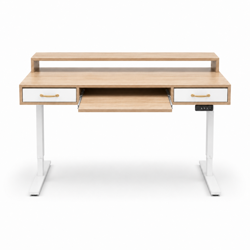 Ergonomic RGB Gaming Desk Electric Standing Gamer Desk with keyboard ...