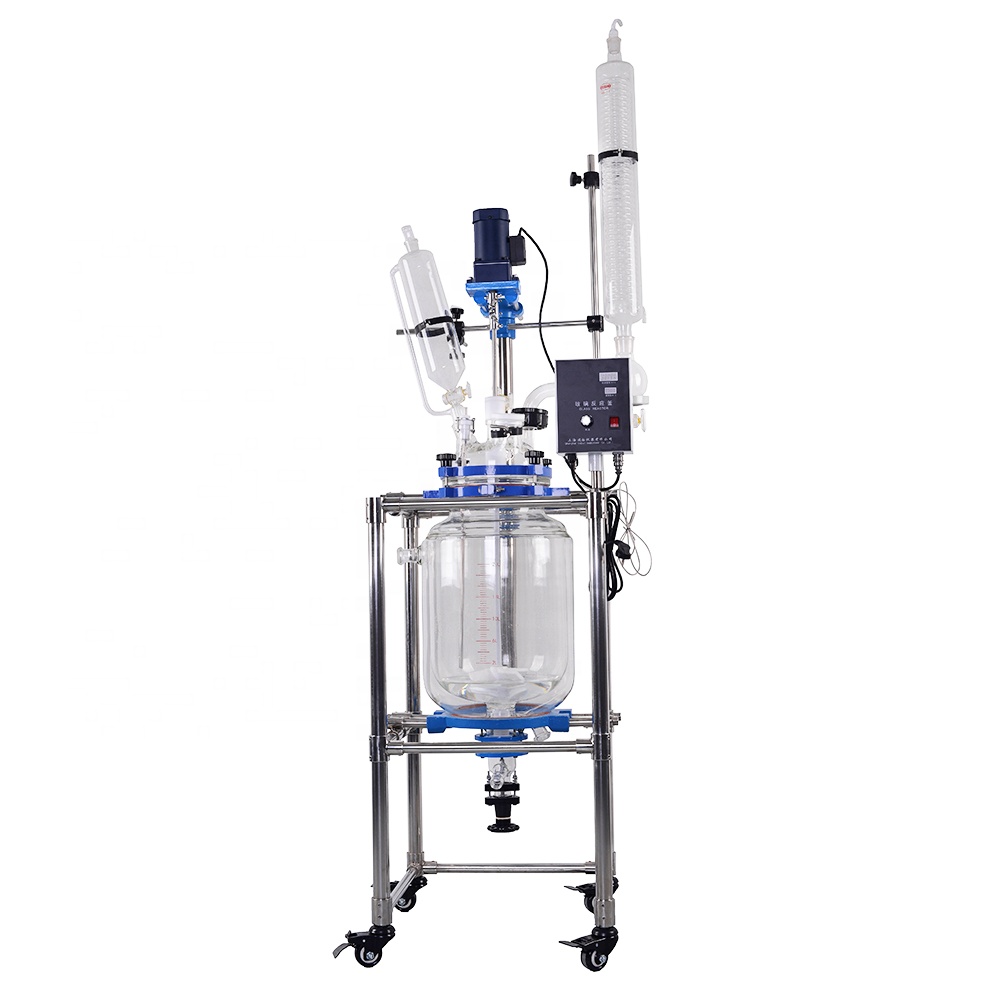 20L Glass Jacketed Reactor - Automatic, 220V, PTFE Seal