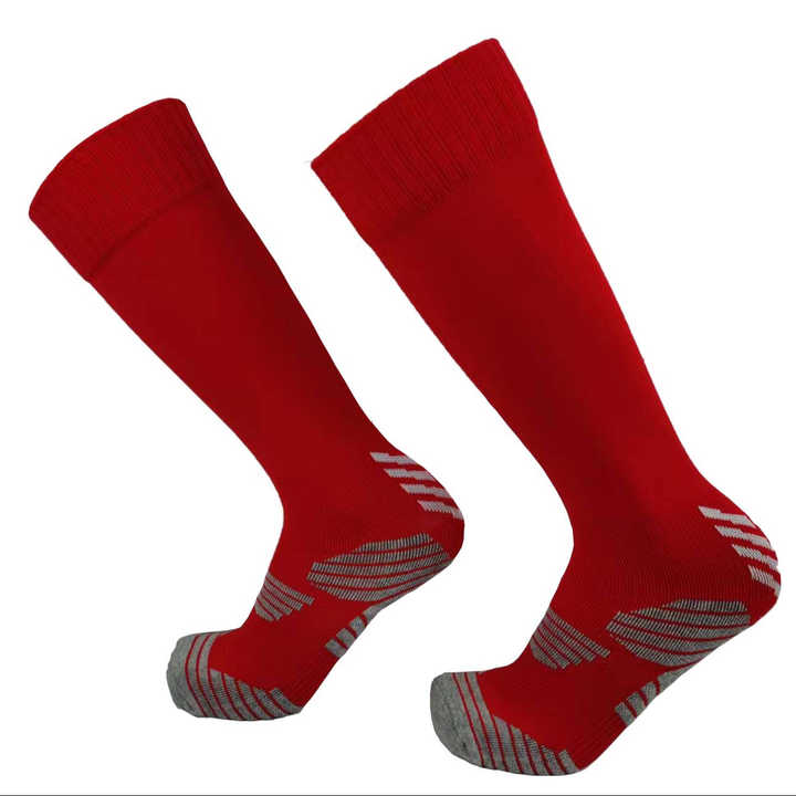 Unisex Custom Colors Logo Knee High Socks Arbitrary Terry Anti-slip Red ...