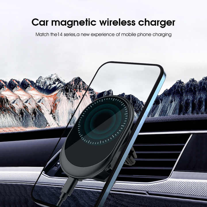 Car Phone Holder with Wireless Charger for Iphone 16 Pro Max