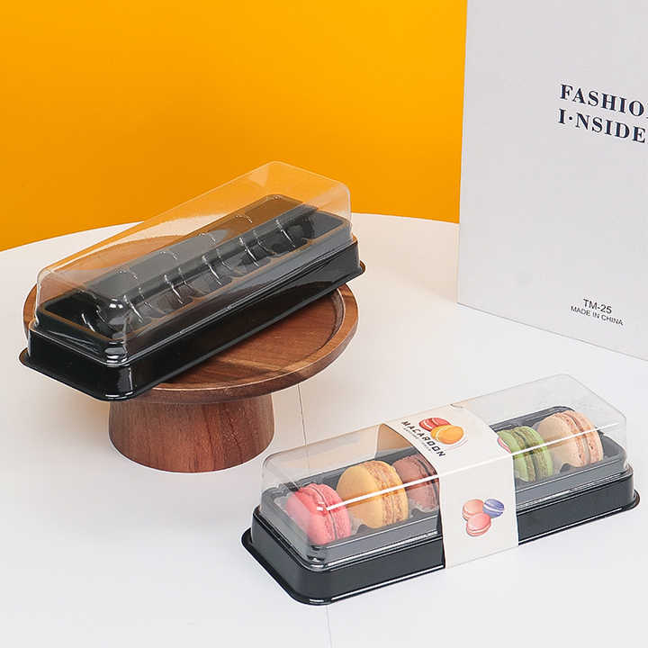 Omt 6 Pcs Clear Lid Plastic Macaron Packaging Box For Cajas Para ...