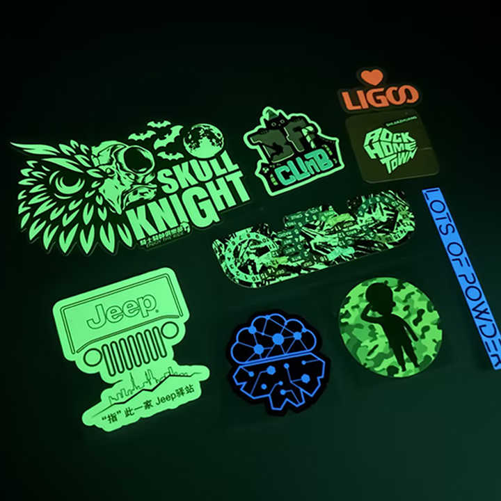 Custom Glow in Dark Sticker Die Cut Vinyl Label Waterproof