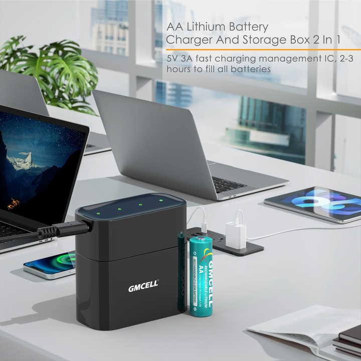 15W Portable Type-C Charger for AA & AAA Lithium Batteries