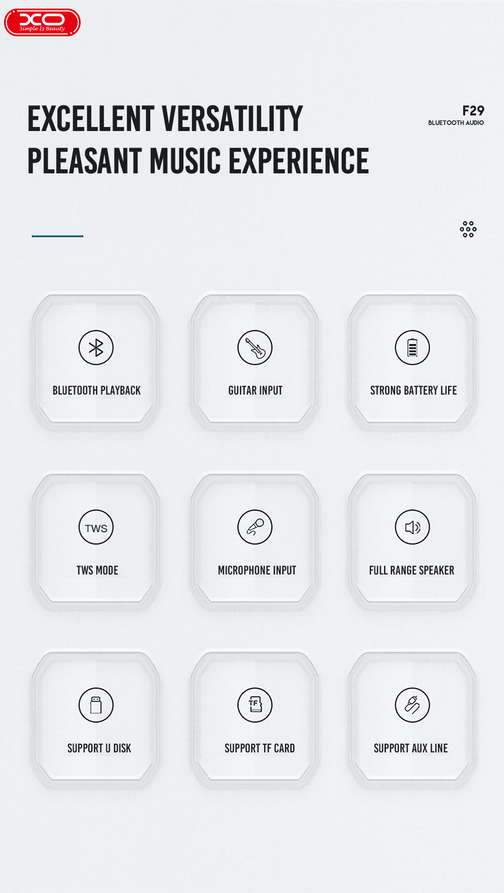 XO F29 Portable Bluetooh Speaker With Mic Port And Phone Stand - AppleMe