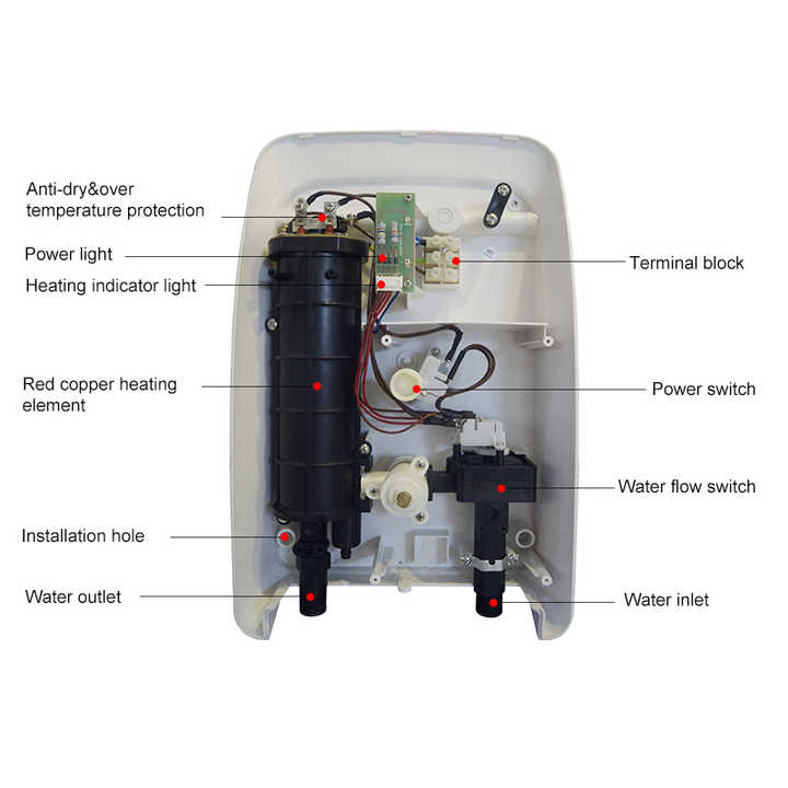 220v 5.5kw Smart Tankless Electric Water Heater Knob Control ...